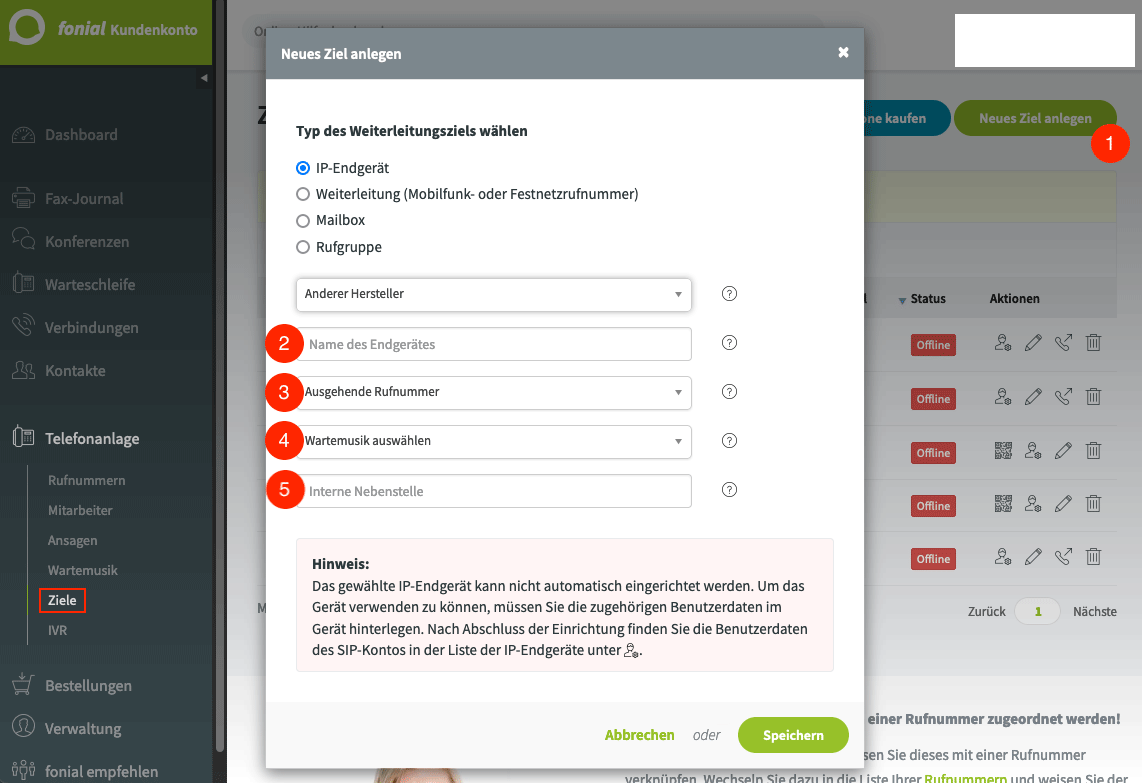 Kurzanleitung: Einrichtung Telefonie FritzBox
